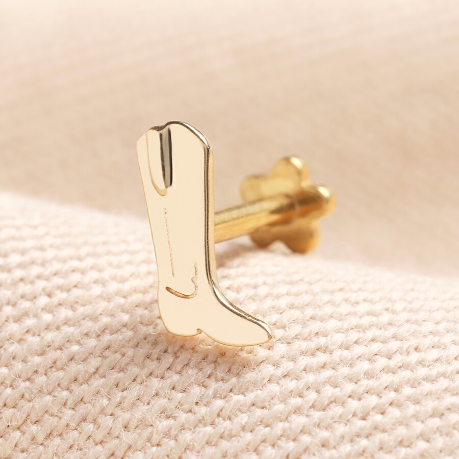 Solid Gold Cowboy Boot Helix Earring | Tish Lyon | Lisa Angel