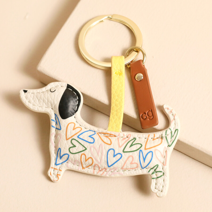 Vegan Leather Sausage Dog Keyring | Caroline Gardner | Lisa Angel