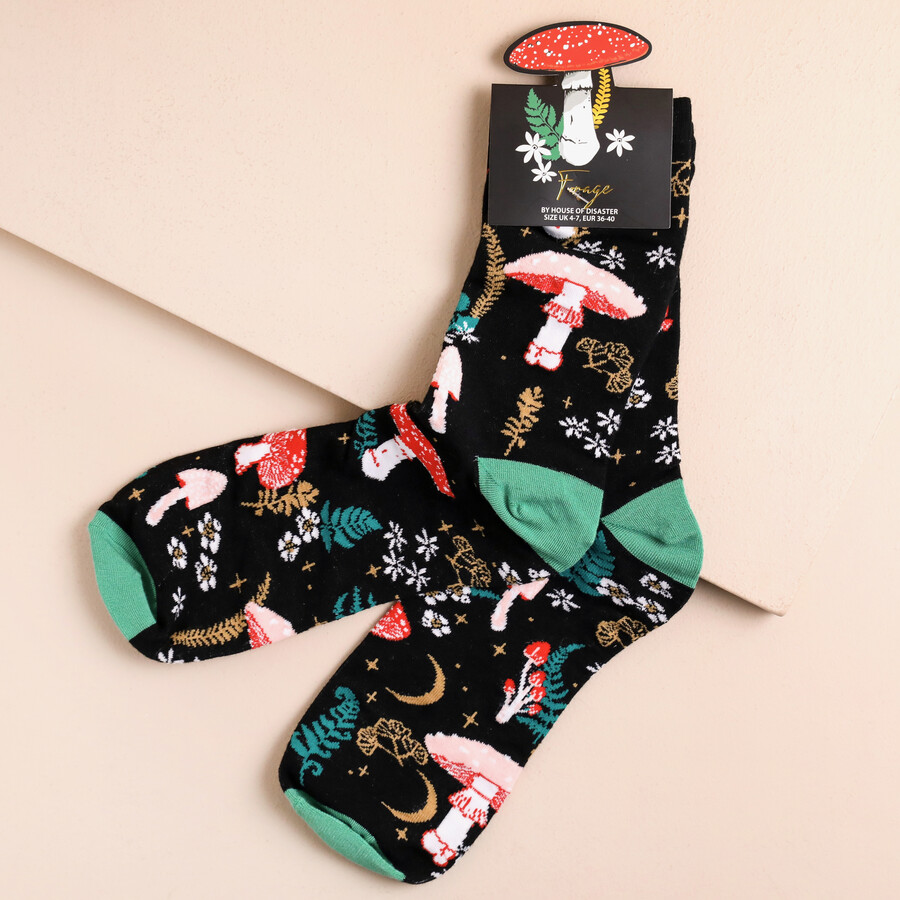 Forage Black Toadstool Socks | House of Disaster | Lisa Angel