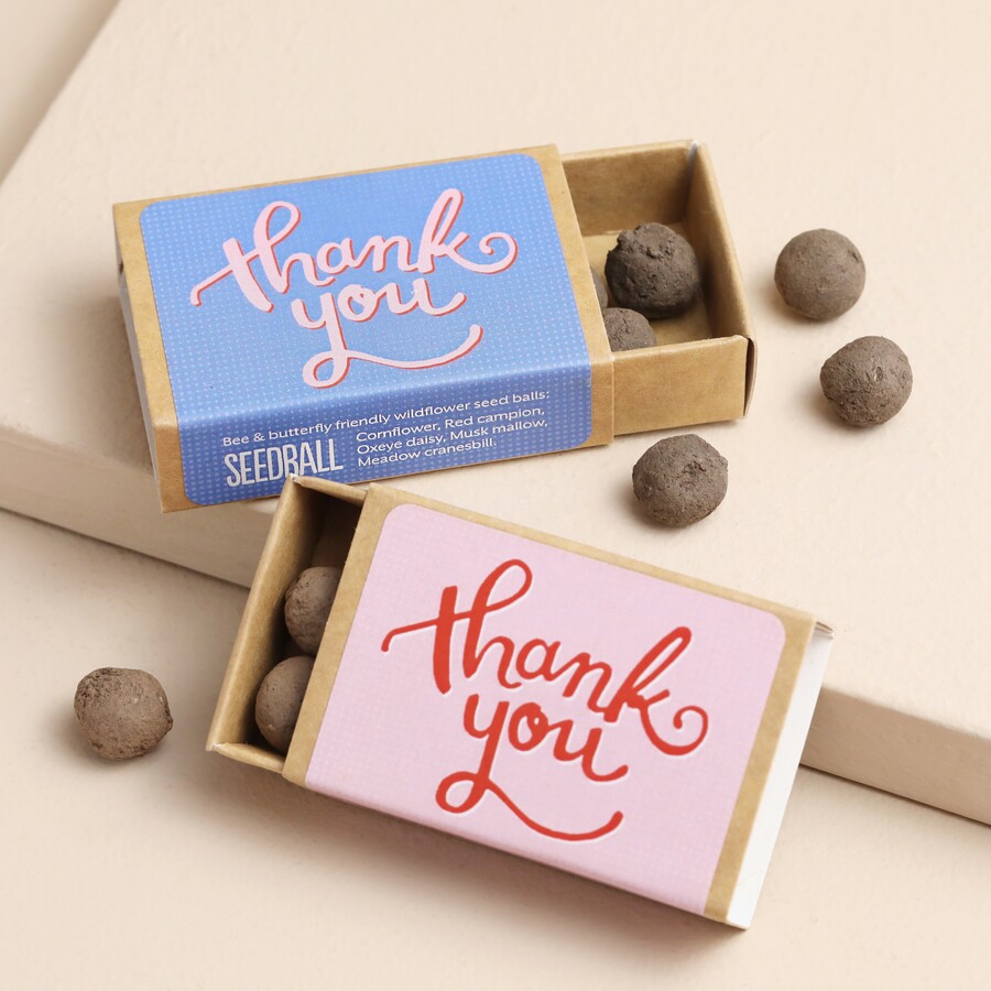 Assorted Thank You Seed Ball Matchbox Gift | Seedball | Lisa Angel