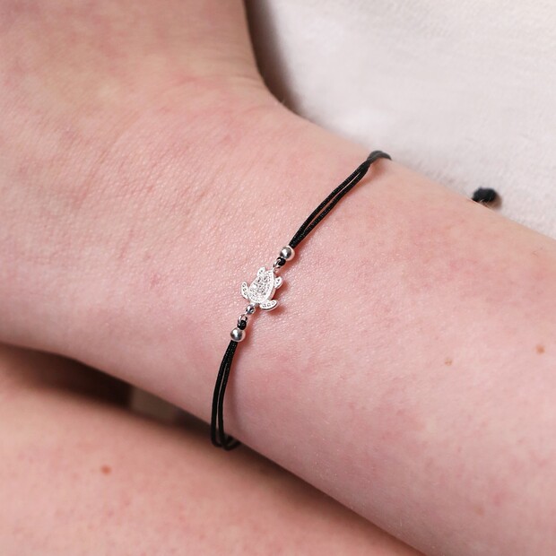 Sterling Silver Turtle Cord Bracelet | Jewellery | Lisa Angel
