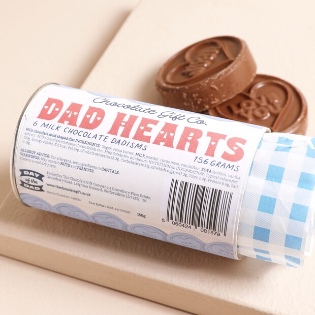 Milk Chocolate Dad Hearts | The Chocolate Gift Company | Lisa Angel