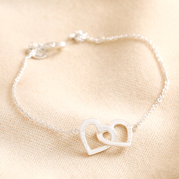 Personalised Interlocking Heart Charm Bracelet | Lisa Angel