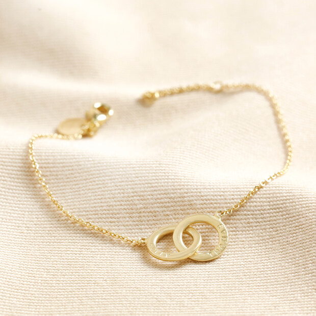 Personalised Interlocking Matte Circles Bracelet | Lisa Angel