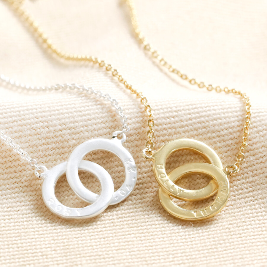 Personalised Interlocking Matte Circles Bracelet | Lisa Angel