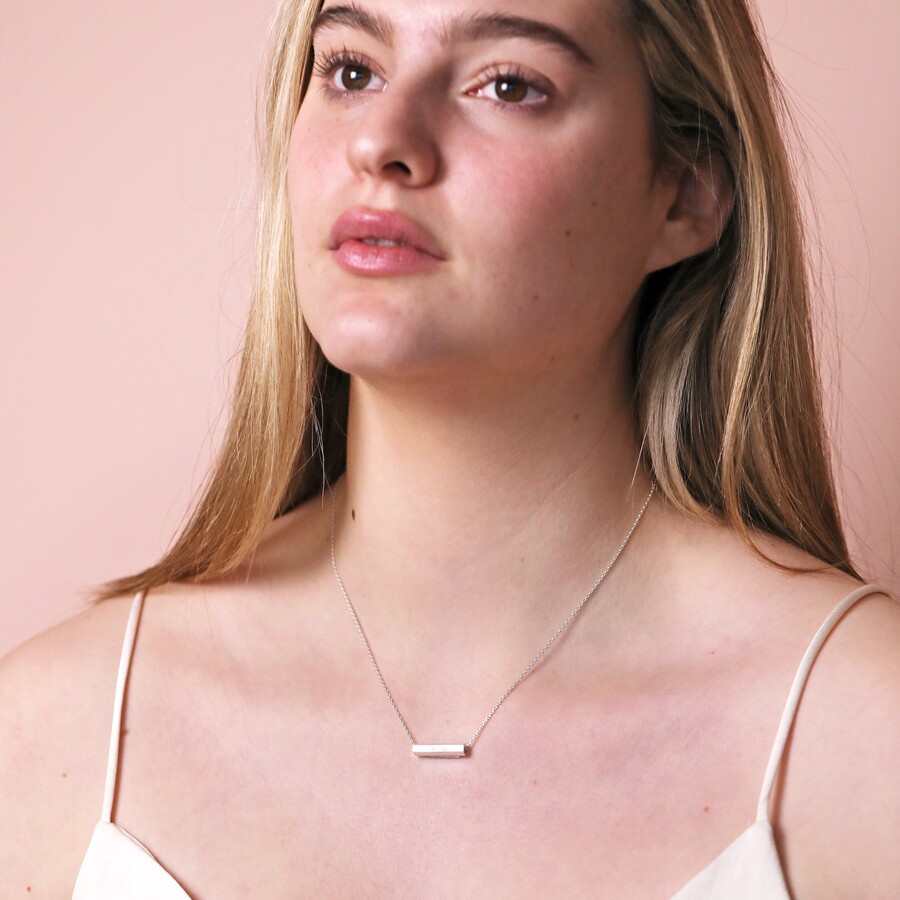 Personalised Hexagonal Barrel Pendant Necklace | Lisa Angel