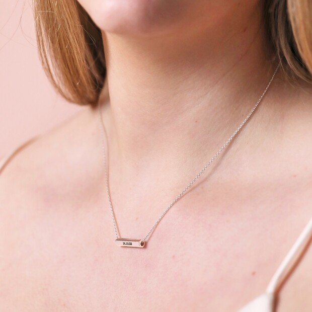 Personalised Hexagonal Barrel Pendant Necklace | Lisa Angel