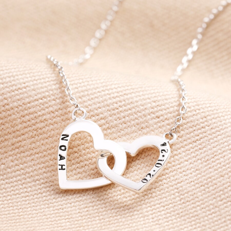 Personalised Interlocking Hearts Necklace | Lisa Angel