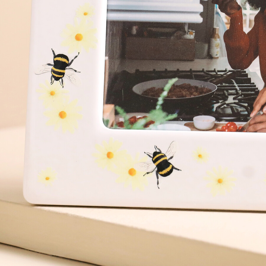Personalised Bee Ceramic 4" x 6" Photo Frame | Lisa Angel
