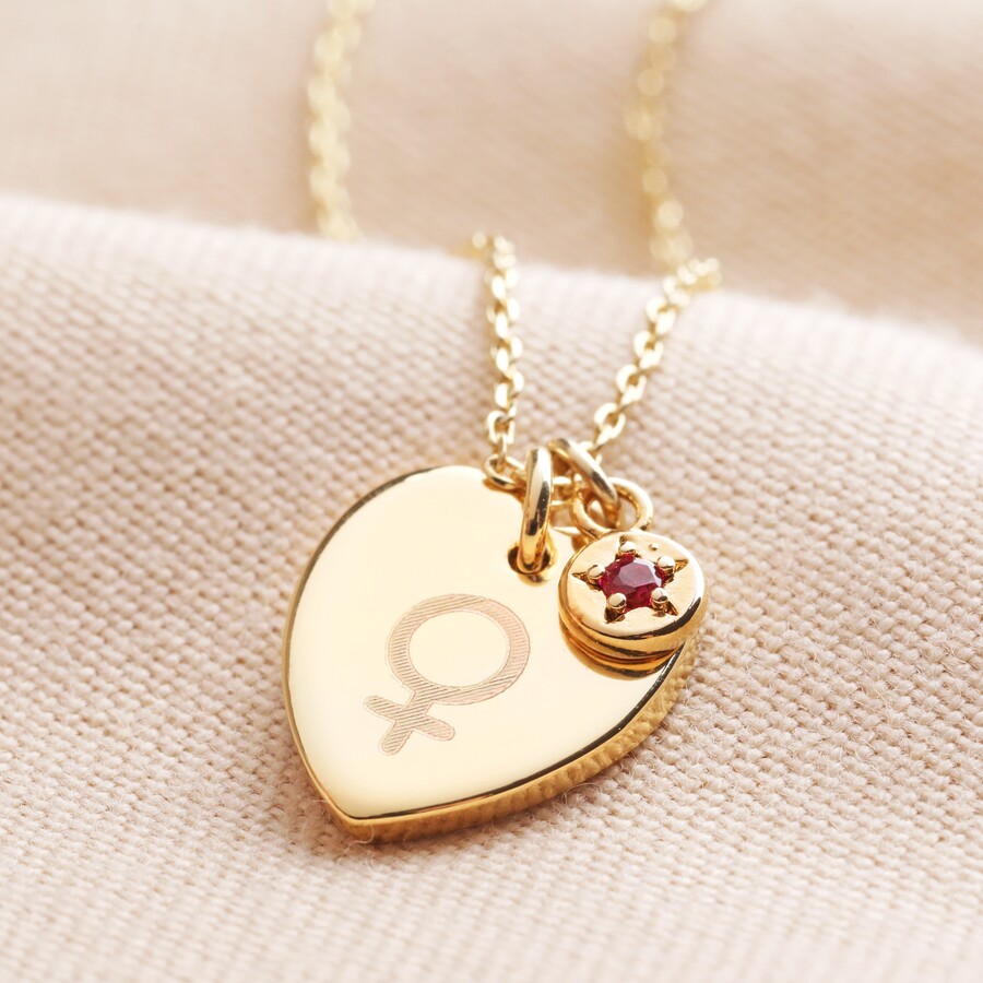 Personalised Pride Symbol and Crystal Charm Necklace | Lisa Angel