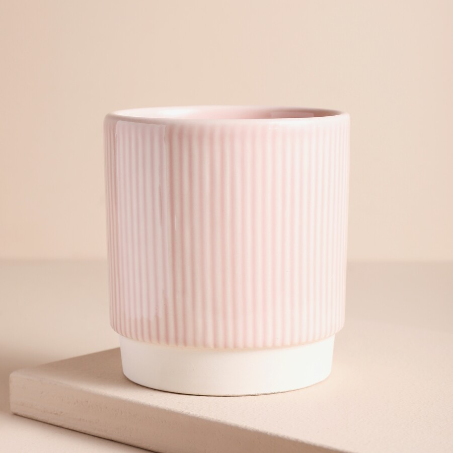 Pink Striped Planter | Ivyline | Homeware | Lisa Angel
