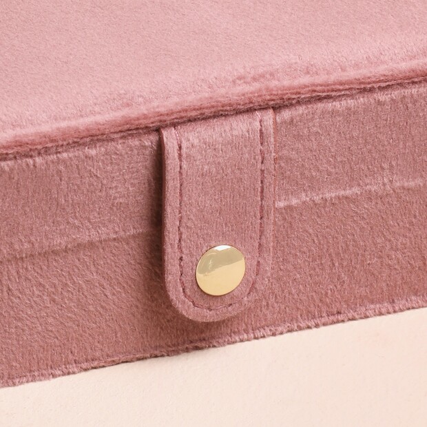 Rose Pink Velvet Rectangular Travel Jewellery Case | Lisa Angel