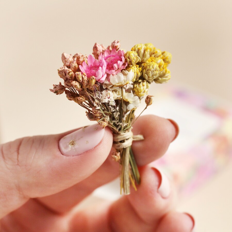 You're So Wonderful Tiny Matchbox Dried Flower Posy | Lisa Angel