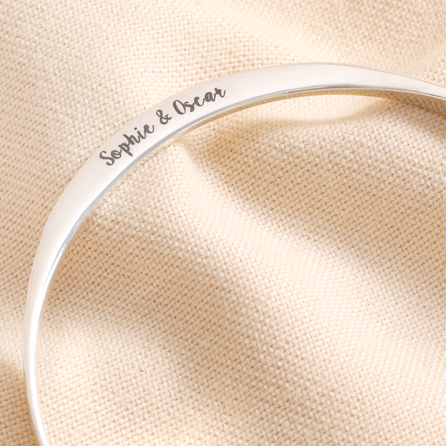 Personalised Sterling Silver Bangle | Bracelets | Lisa Angel