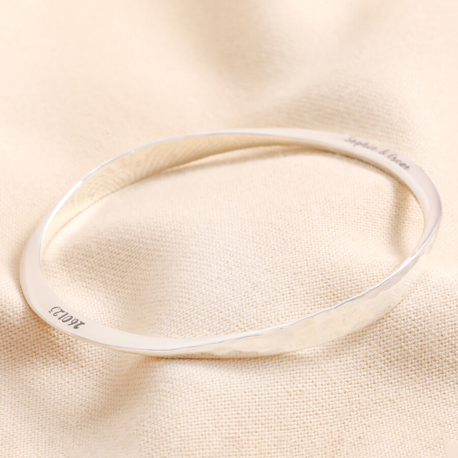 Personalised Sterling Silver Bangle | Bracelets | Lisa Angel