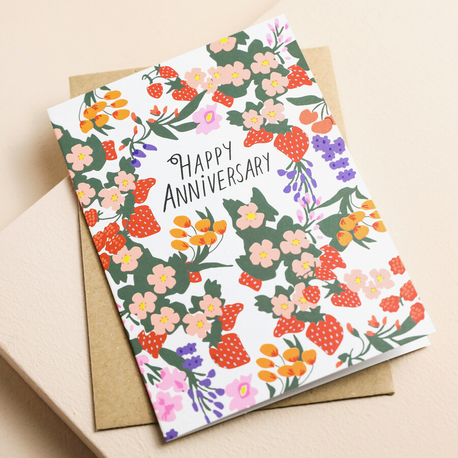 Happy Anniversary Floral Greetings Card | Ohh Deer | Lisa Angel