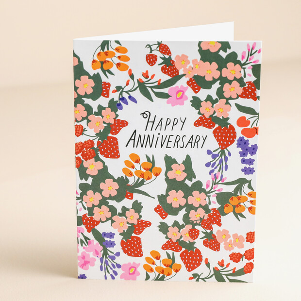 Happy Anniversary Floral Greetings Card | Ohh Deer | Lisa Angel