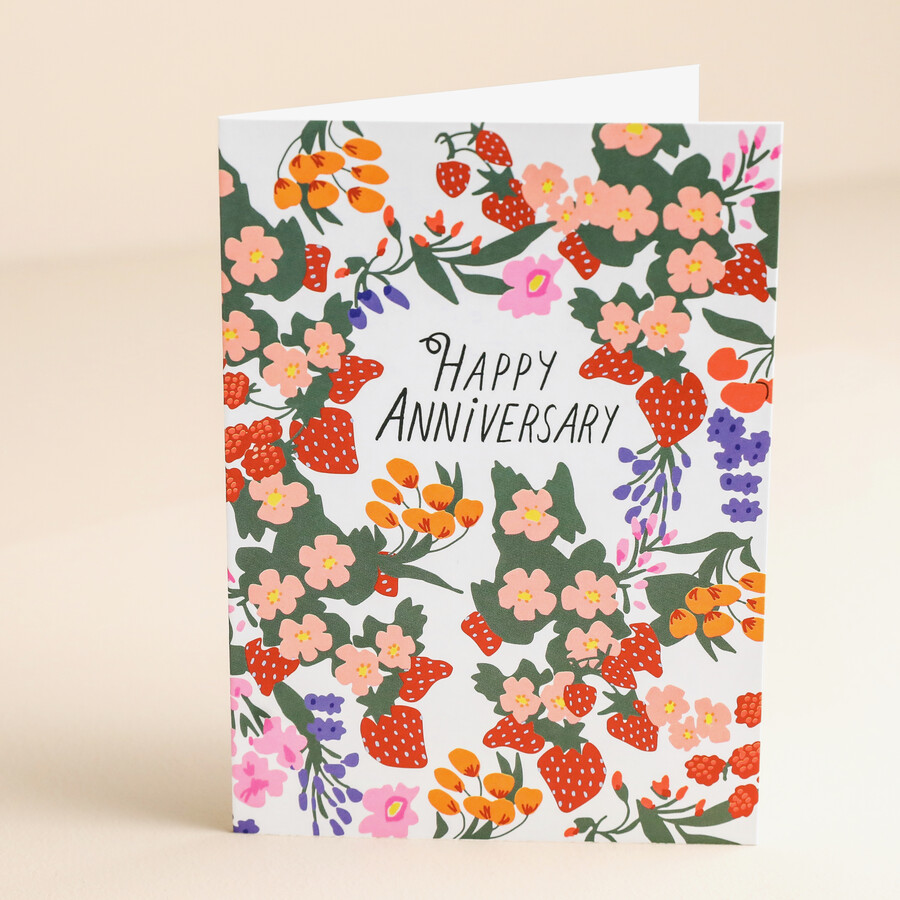 Happy Anniversary Floral Greetings Card | Ohh Deer | Lisa Angel