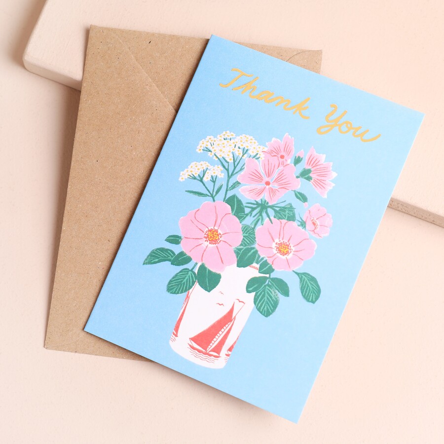 Floral Vase Thank You Card | Ohh Deer | Stationary| Lisa Angel