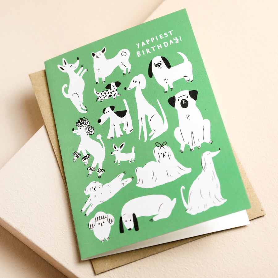 Yappiest Dogs Green Birthday Card | Ohh Deer | Lisa Angel