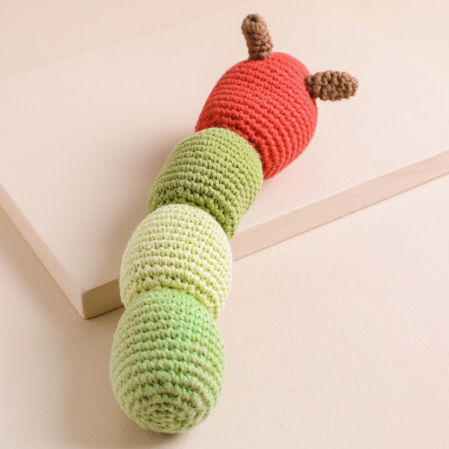 Friendly Caterpillar Rattle Toy | Pebble | Lisa Angel