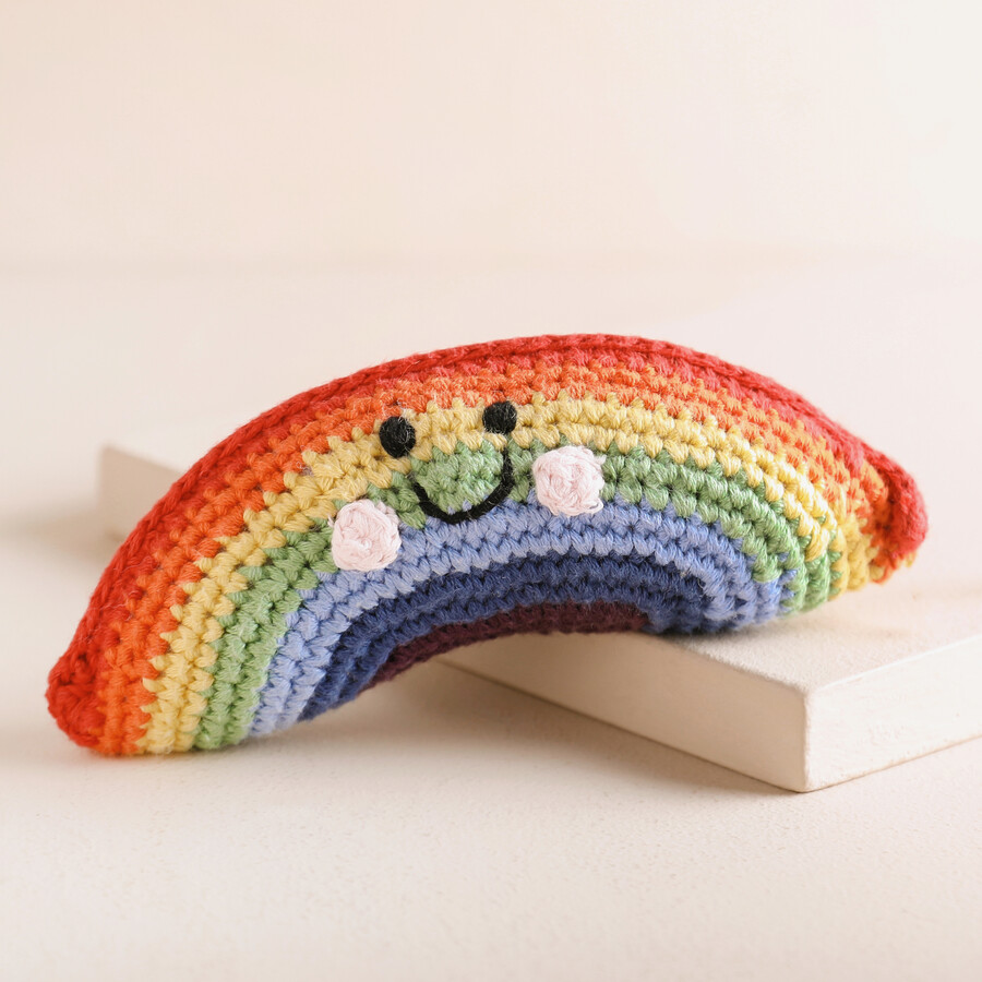 Friendly Rainbow Rattle Toy | Pebble | Lisa Angel