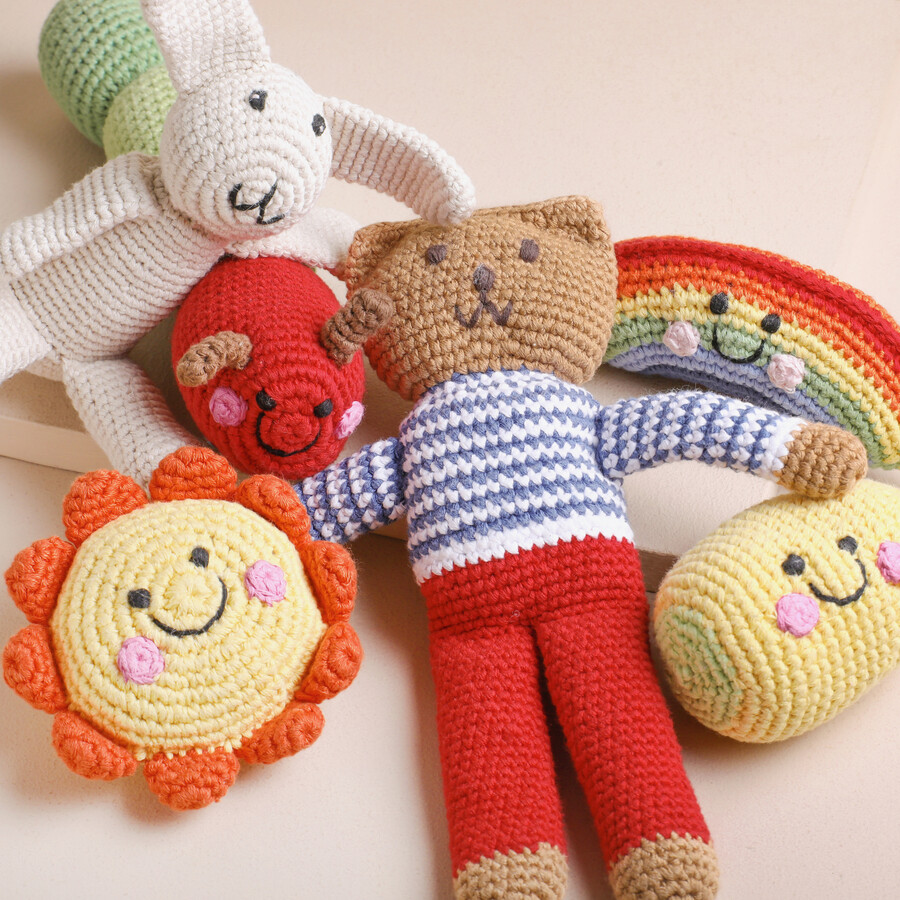 Friendly Lemon Rattle Toy | Pebble | Lisa Angel