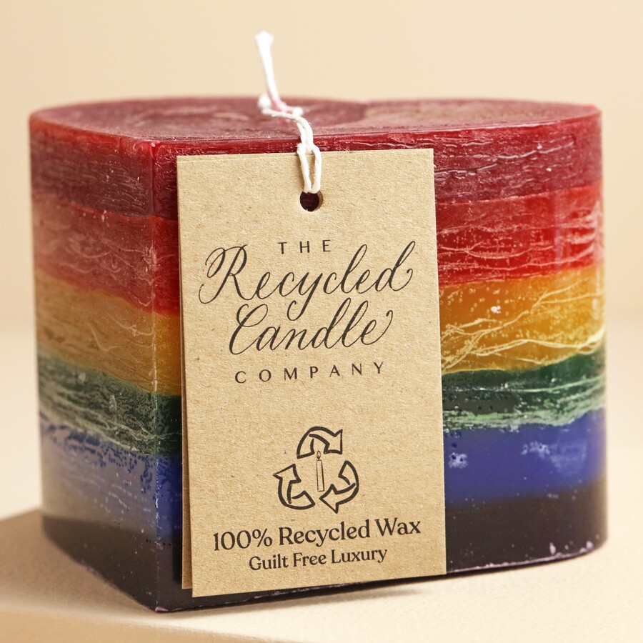 Heart Rainbow Pride Candle | The Recycled Candle Company | Lisa Angel