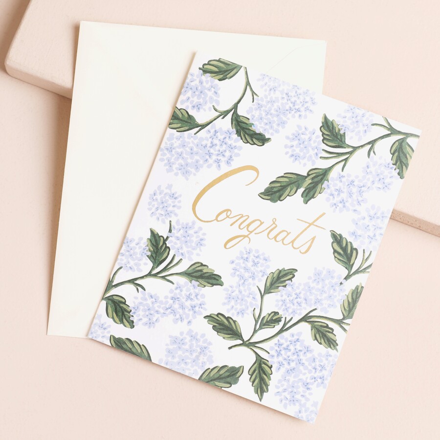 Blue Hydrangea Congrats Card | Rifle Paper Co. | Lisa Angel