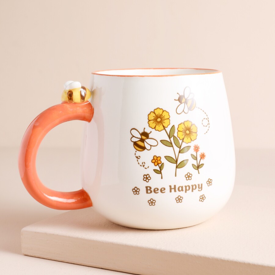Retro Bee Happy Mug | Kitchenware | Sass & Belle | Lisa Angel