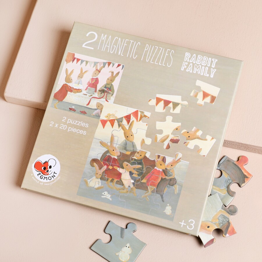 Set of 2 Rabbit Family Magnetic Puzzles | Lisa Angel
