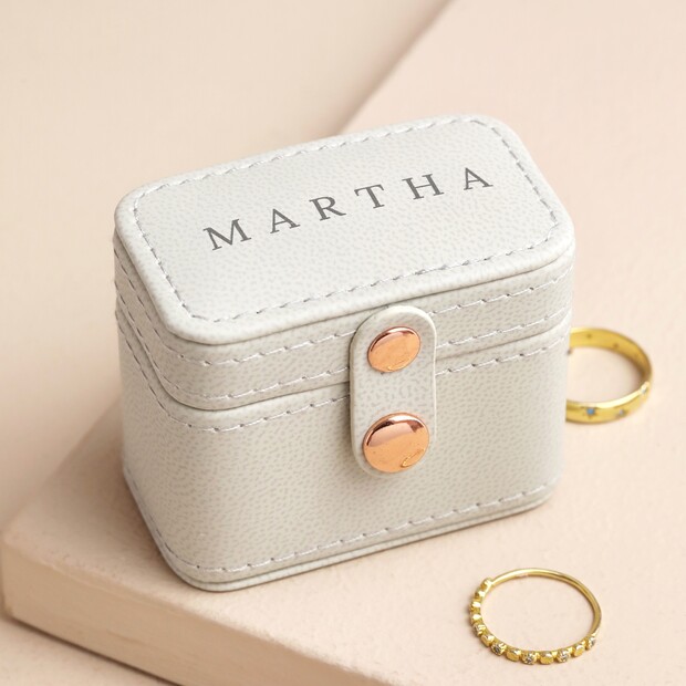 Personalised Petite Travel Ring Box | Jewellery Box | Lisa Angel