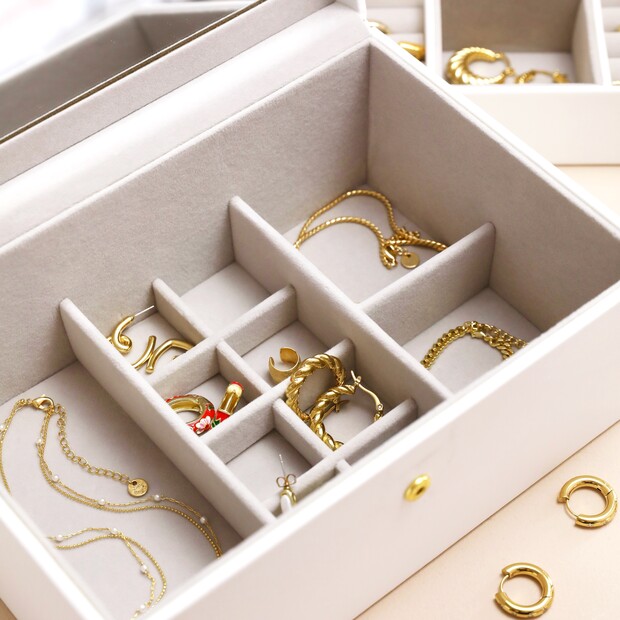 Personalised Initials Two Tier Jewellery Box | Lisa Angel