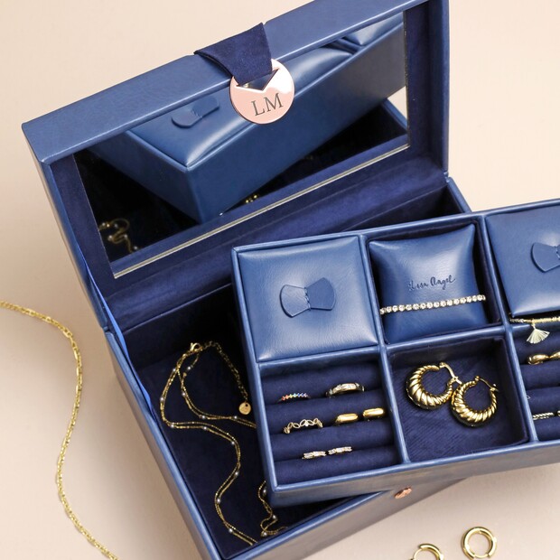 Personalised Initials Two Tier Jewellery Box | Lisa Angel