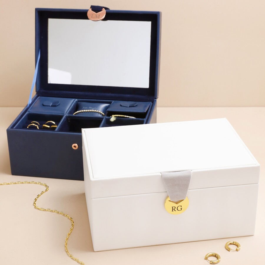 Personalised Initials Two Tier Jewellery Box | Lisa Angel