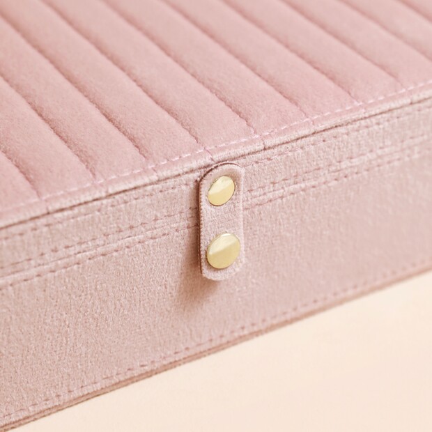 Large Quilted Velvet Jewellery Box in Pink | Lisa Angel