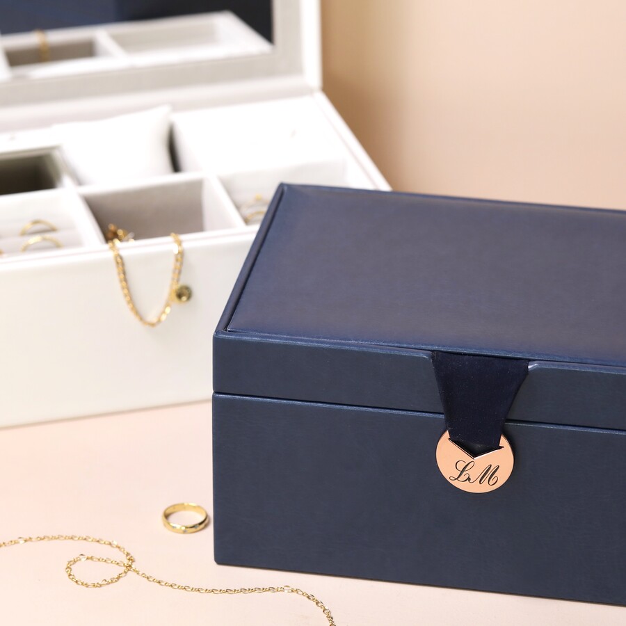 Personalised Initials Two Tier Jewellery Box | Lisa Angel
