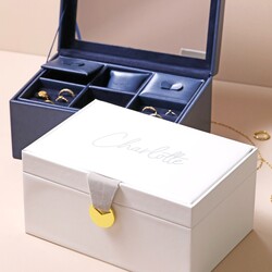 Personalised Initials Two Tier Jewellery Box | Lisa Angel