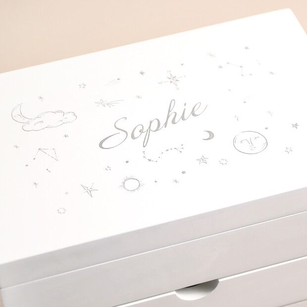 Personalised Celestial White Jewellery Box | Lisa Angel