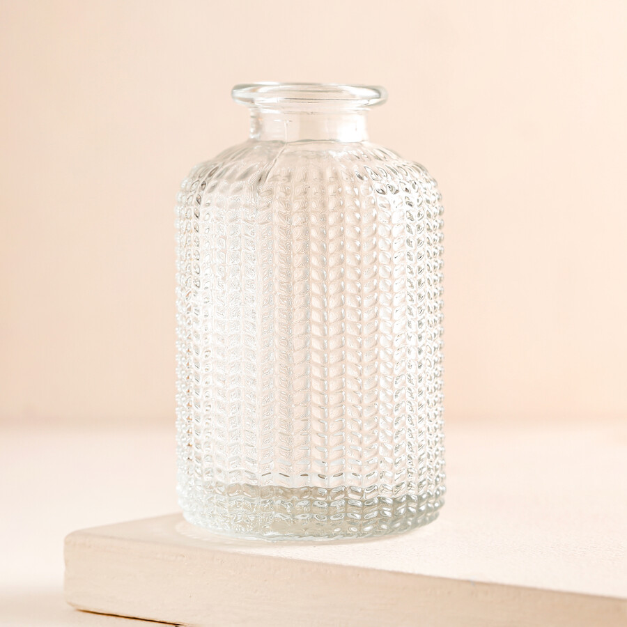 Clear Dimpled Glass Mini Bottle Vase | Homeware | Lisa Angel