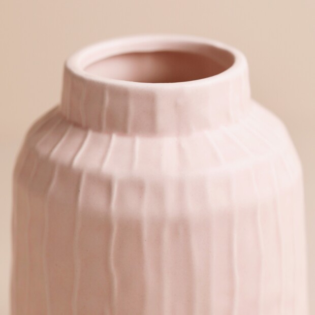 Small Pastel Pink Ceramic Matte Textured Vase | Lisa Angel
