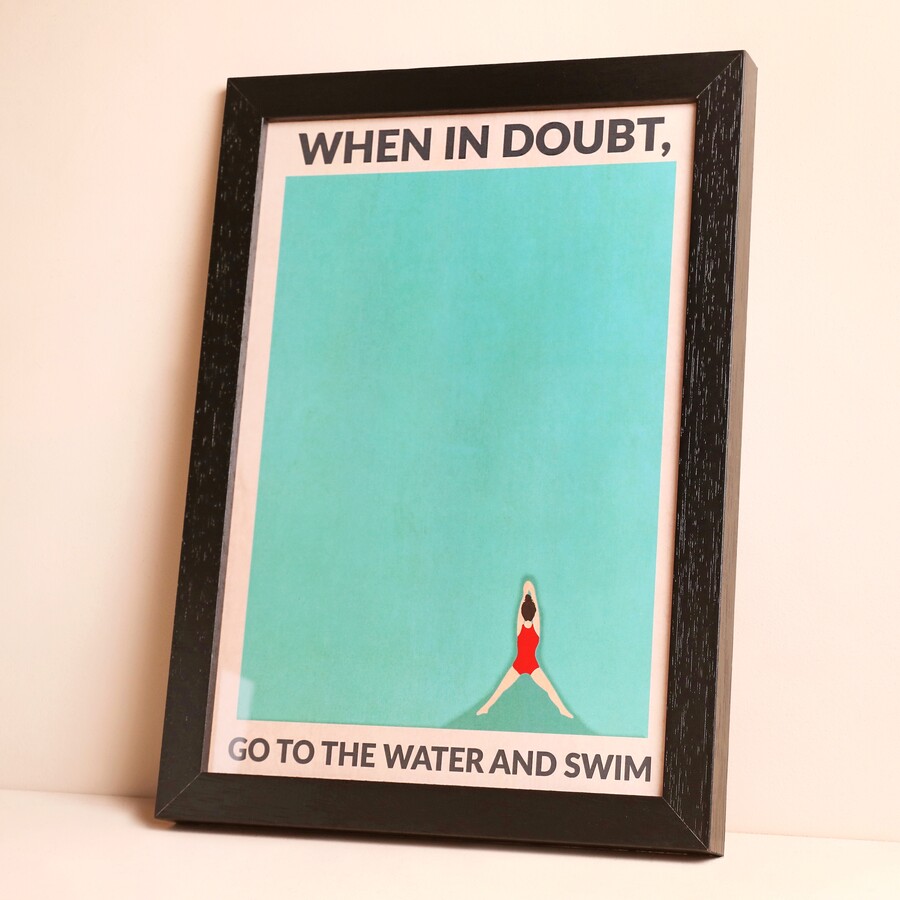 Open Water A4 Print Framed | Wall Chart | Lisa Angel