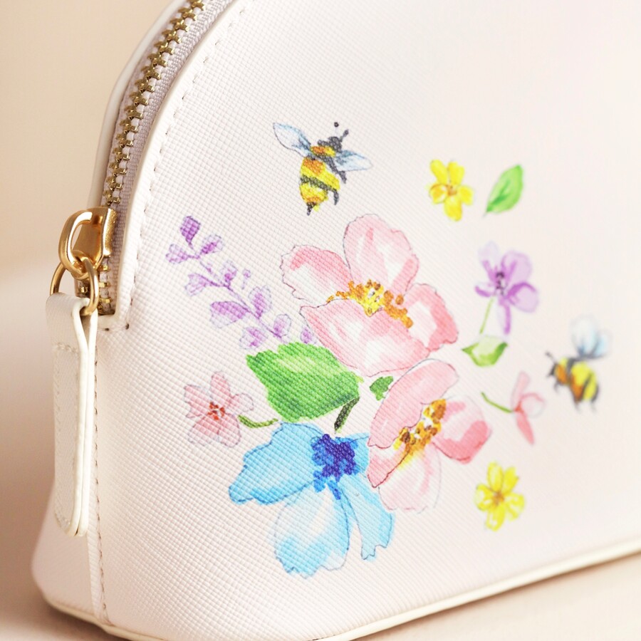 Small Pink Floral Bee Wash Bag | Travel Accessories | Lisa Angel