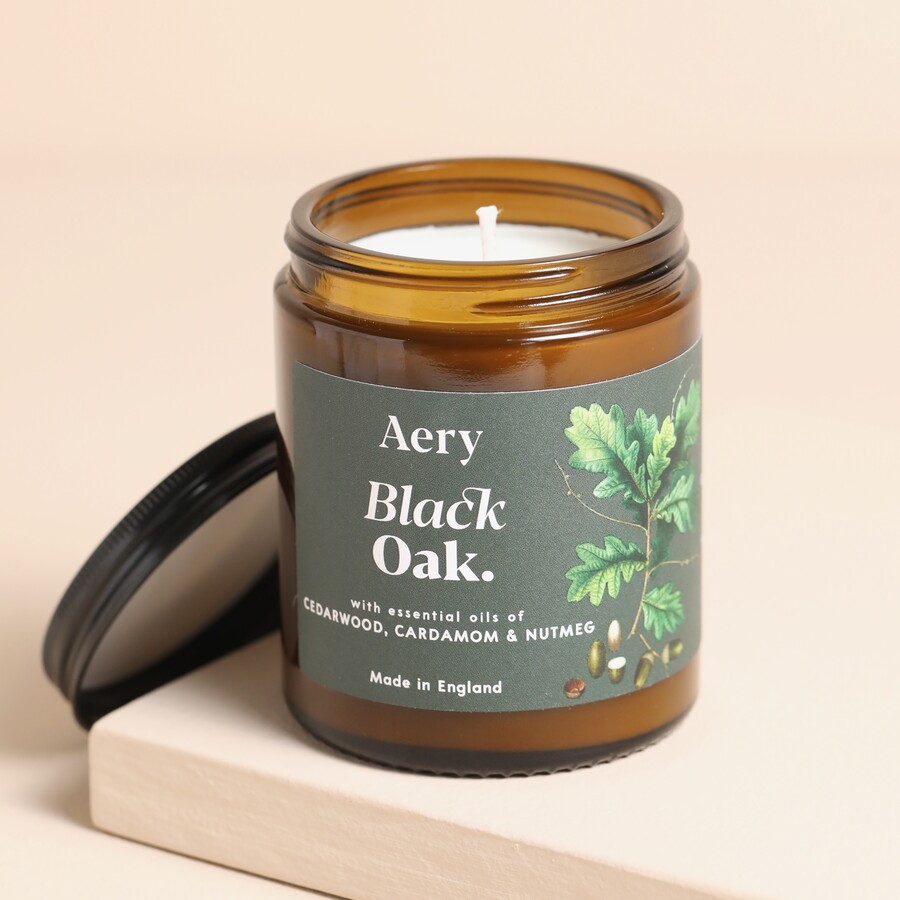Black Oak Scented Jar Candle | Aery | Lisa Angel