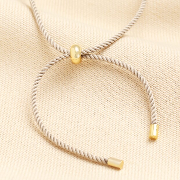 Beige Rope Pull Cord Sun Face Pendant Necklace | Lisa Angel