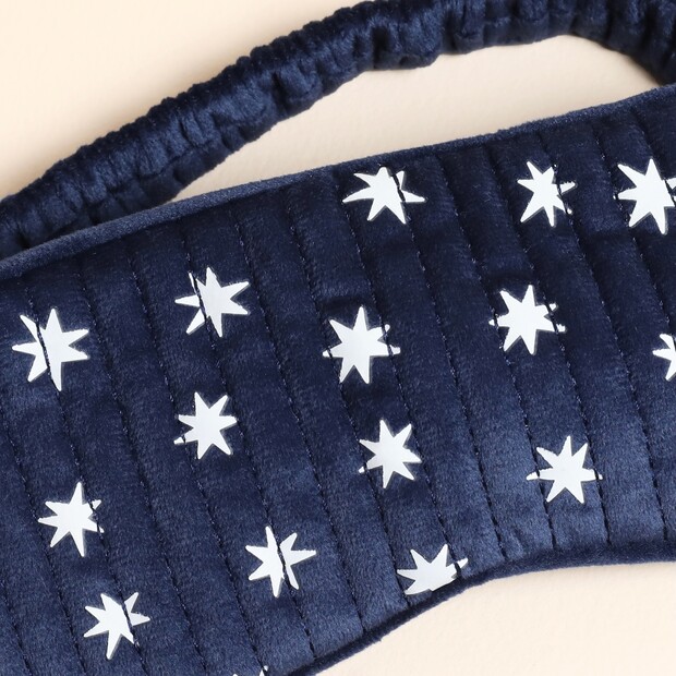 Navy Star Sleep Eye Mask and Pouch | Lisa Angel