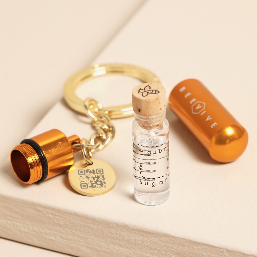 Beevive Bee Revival Kit Keyring in Gold | Lisa Angel