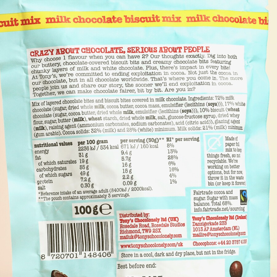 Littl' Bits Milk Chocolate Biscuit Mix | Tony's Chocolonely | Lisa Angel