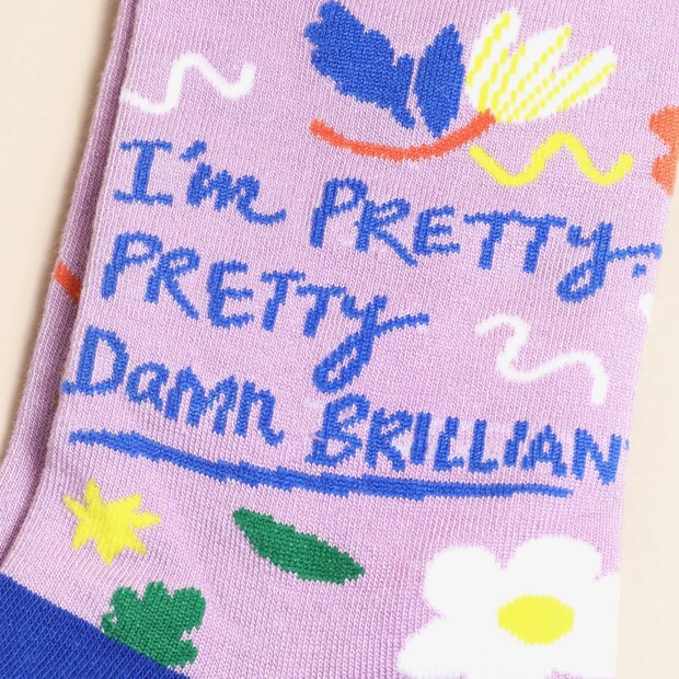 Small Talk 'I'm Pretty Damn Brilliant' Socks | House of Disaster | Lisa ...