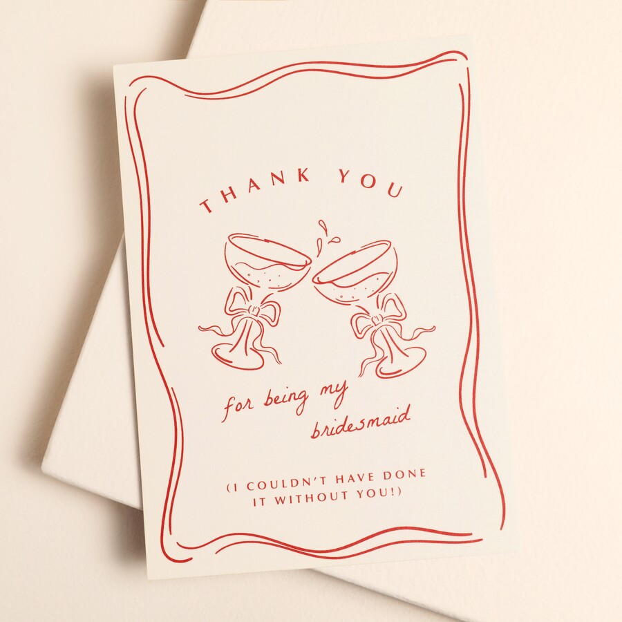 Thank You For Being My Bridesmaid Notecard